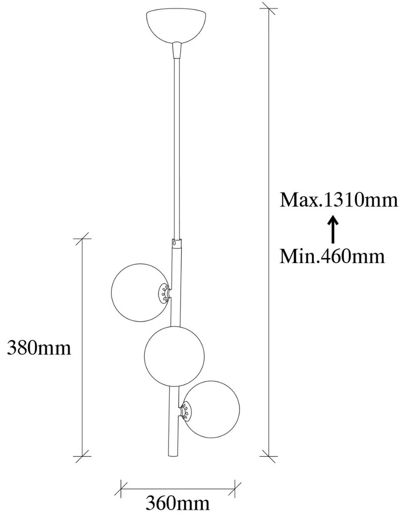 Závěsný lustr Domino zlatý