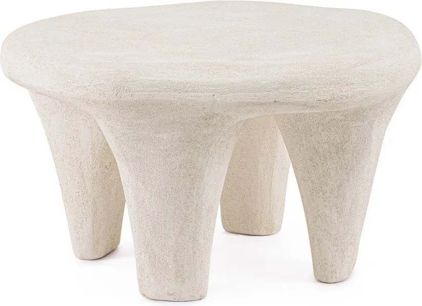 Krémový kulatý konferenční stolek z polyresinu 60x66 cm Albin – Bizzotto