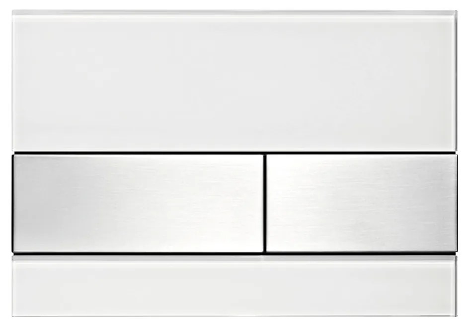 TECE TECEsquare- Ovládací tlačítko, skleněné, bílé sklo - broušená nerezová ocel 9240801