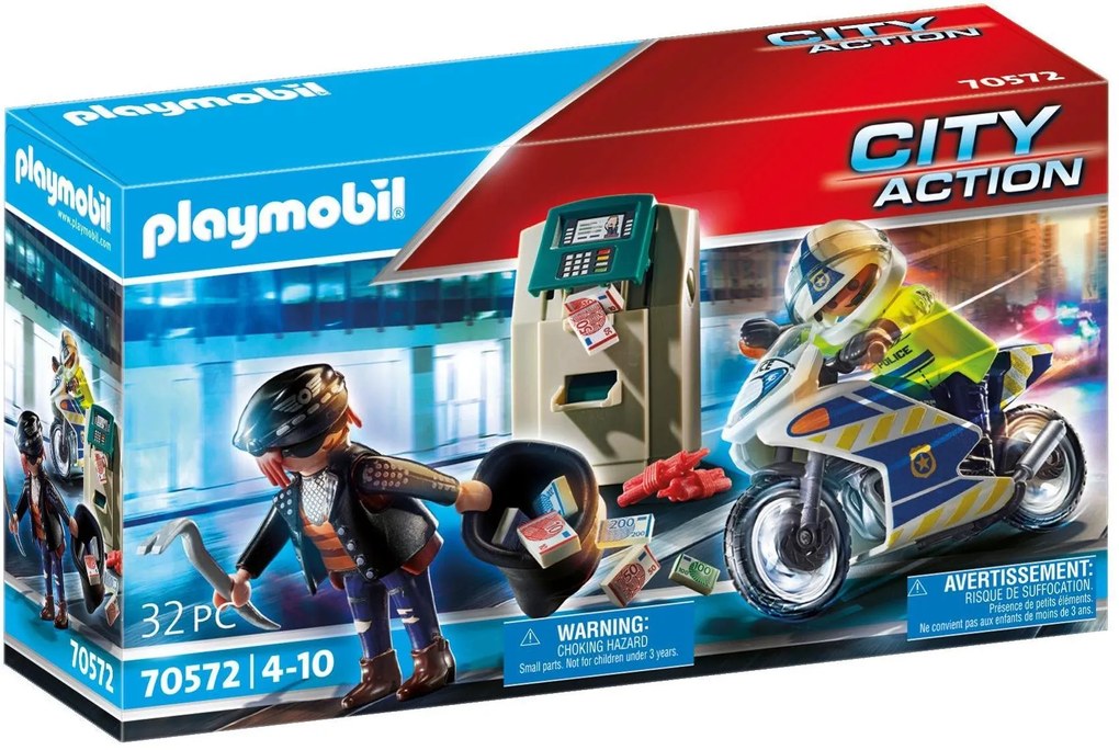 Stavebnice playmobil policejní motorka: pronásledování lupiče