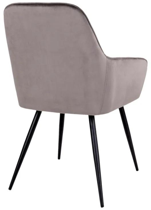 Designová jídelní židle Gracelyn, šedohnědý samet