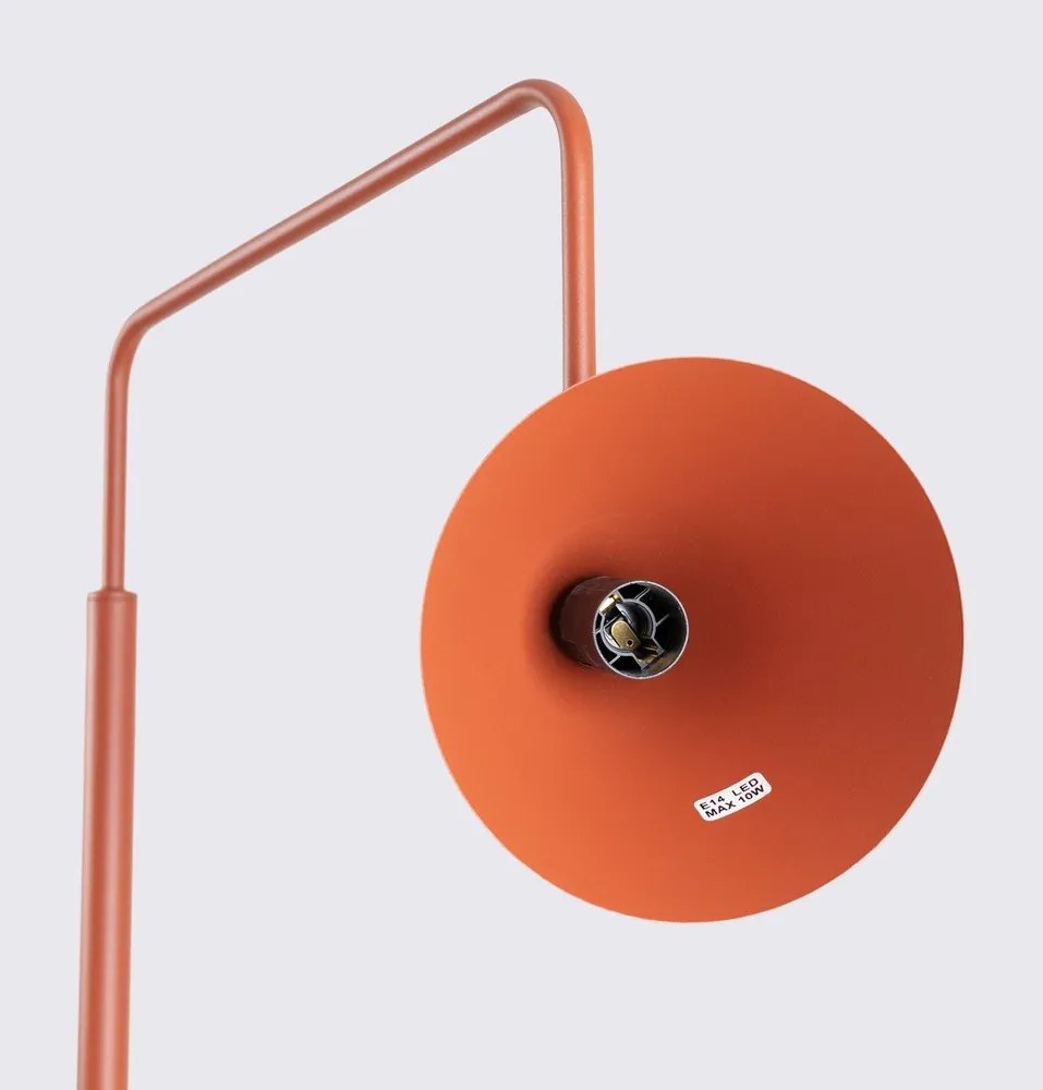 Ocelová stojací lampa s ohybatelnou konstrukcí v cihlové barvě (výška 165 cm) Zylo – Sollux