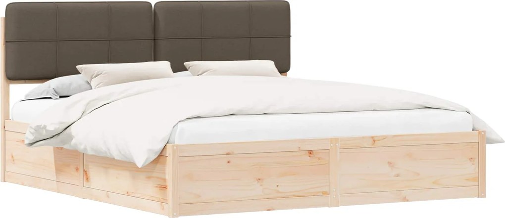 Rám postele s čalouněným čelem s čelo Taupe 200 x 200 cm 3398177