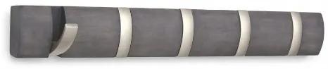 Furnigo Dřevěný nástěnný věšák 51x8cm šedý