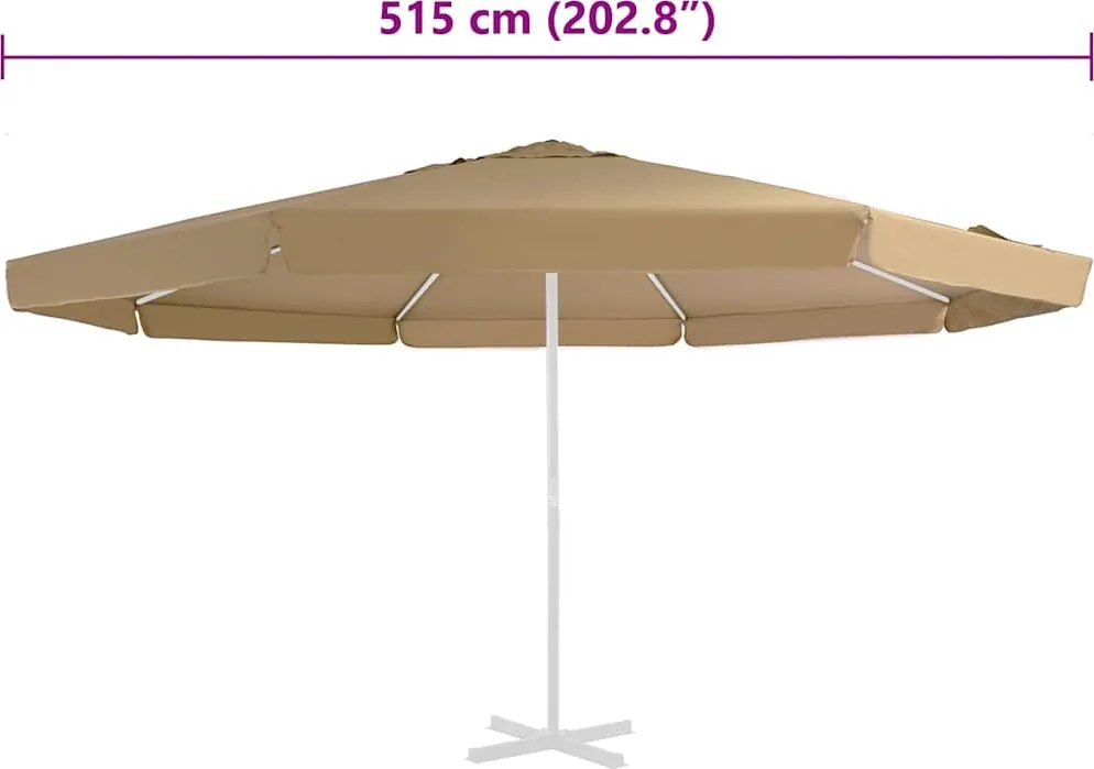 Náhradní potah na zahradní slunečník taupe 515 cm 312541