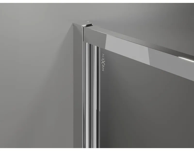 Mexen Exo, dvoukřídlé sprchové dveře 80x200 cm, 6mm čiré sklo, chromový profil, 814-080-000-01-00