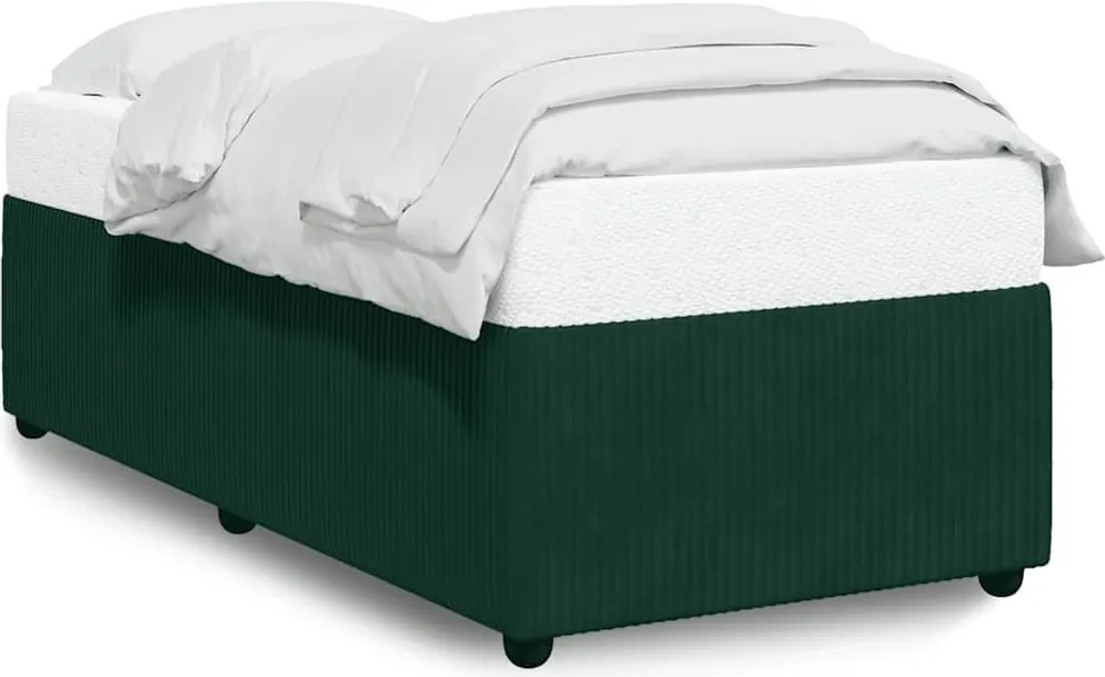 Rám postele bez matrace tmavě zelená 100 x 200 cm samet 3284991