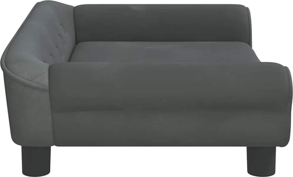 Pelíšek pro psy tmavě šedý 70 x 48 x 22 cm samet 172014