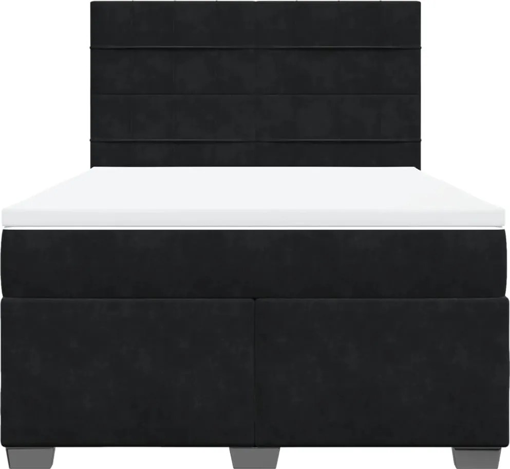 Box spring postel s matrací černá 140 x 190 cm samet 3290908