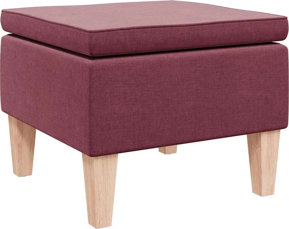 Stolička s dřevěnými nohami vínová textil 329428