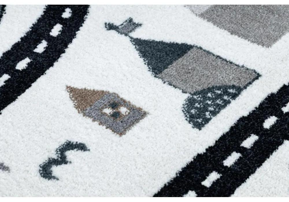 Dětský kusový koberec Cesta z města krémově bílý 240x330cm