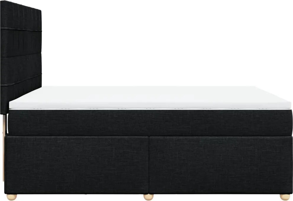 Box spring postel s matrací černá 160x200 cm textil 3291333