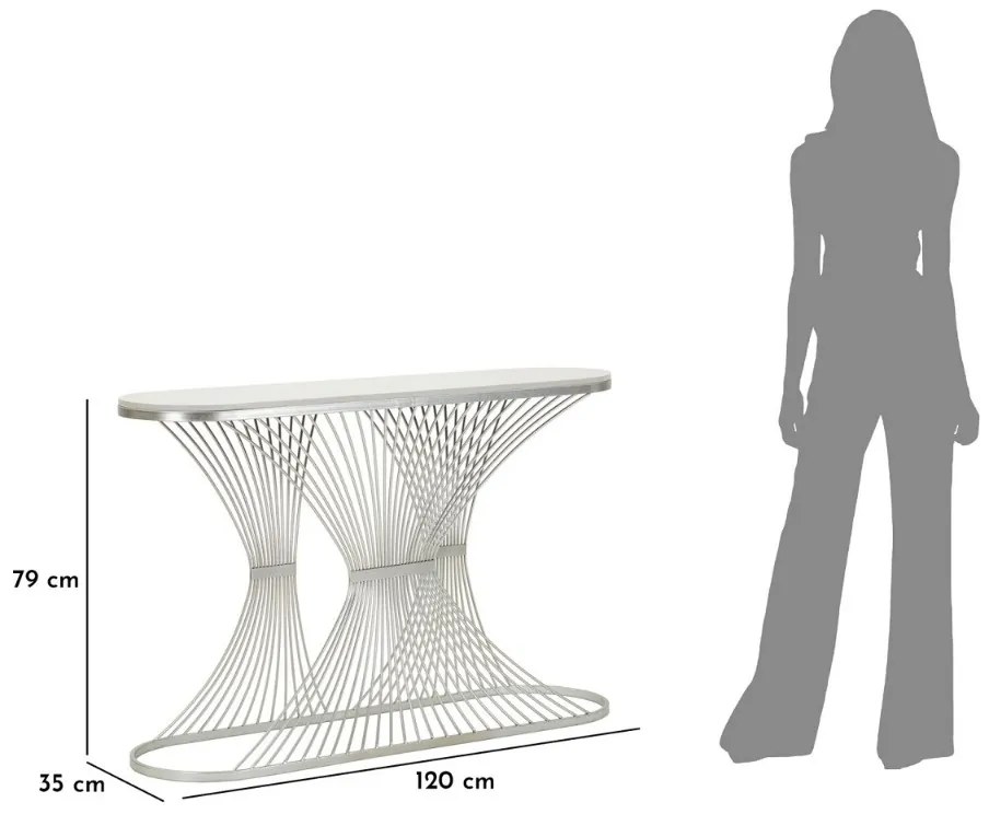 Designová konzole Harshad 120 cm stříbrná