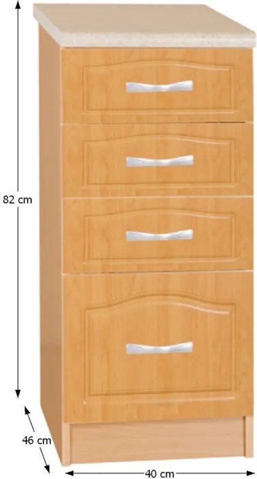 Kuchyňská skříňka, olše, LORA MDF NEW KLASIK S40SZ4