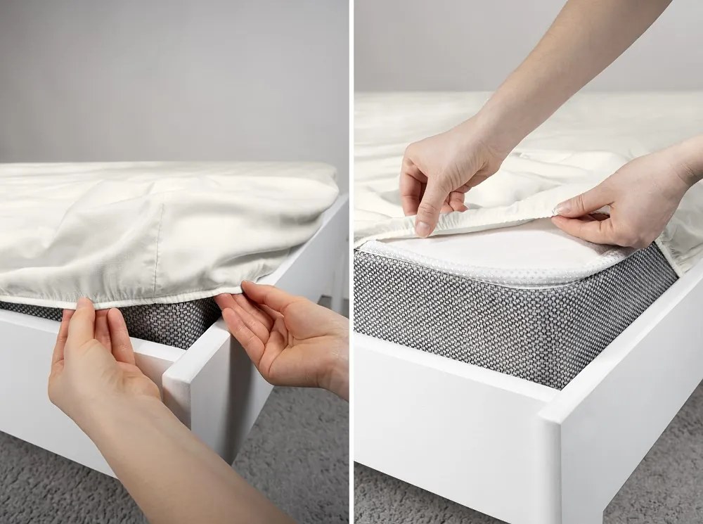 Detexpol 140x200 krémové prostěradlo z mikrovlákna s elastickou gumou Poly
