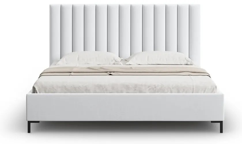 Světle šedá čalouněná dvoulůžková postel s úložným prostorem s roštem 140x200 cm Casey – Mazzini Beds