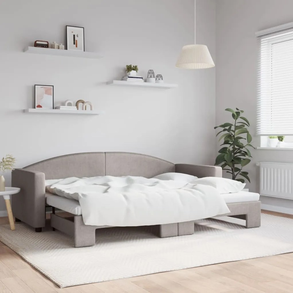 Válenda s přistýlkou taupe 80 x 200 cm textil 3197186