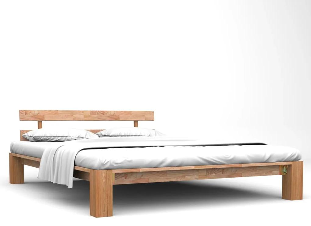 Rám postele masivní dubové dřevo 160 x 200 cm - Default Title
