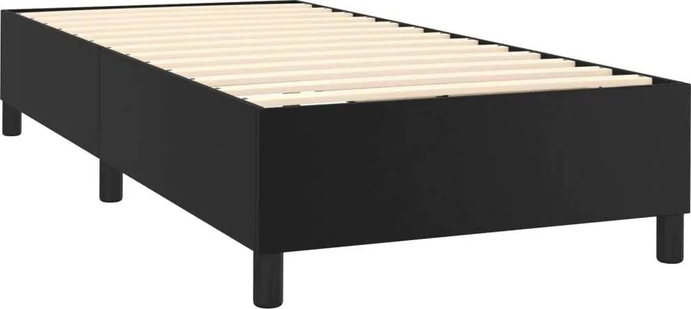 vidaXL Box spring postel s matrací a LED 90x200 cm umělá kůže [3139243] Barva: Černá