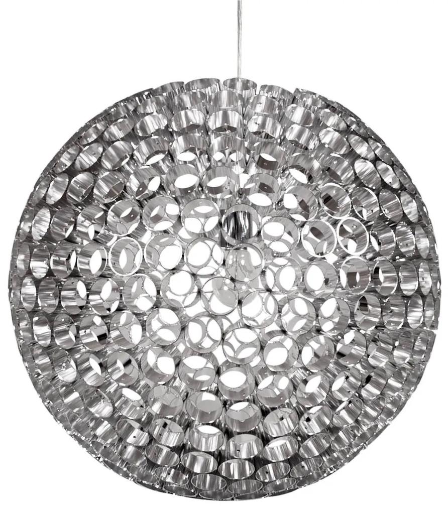 Designový závěsný lustr na lanku ACHILLE, stříbrný, koule Clx ACHILLE |  BIANO