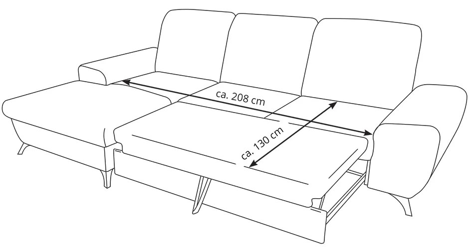 Sedací souprava ALTA | 172x279 cm | rozkládací + úložný prostor + 3x polštářek | VÝBĚR LÁTEK
