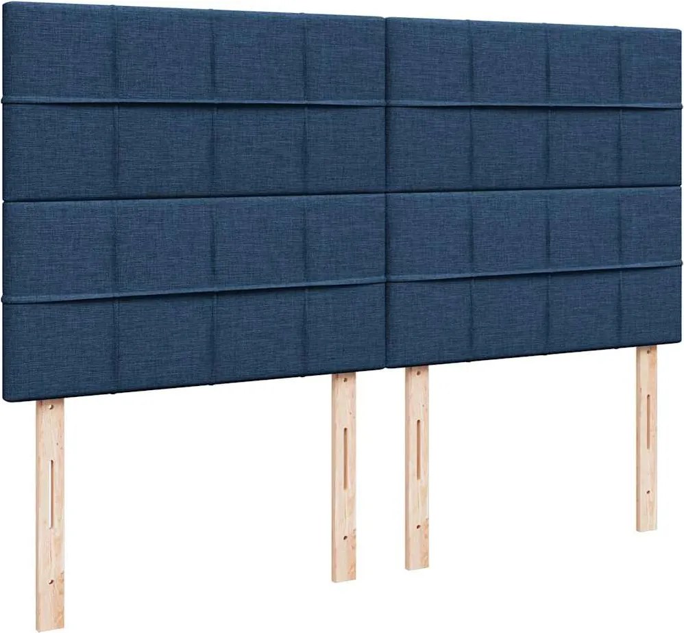 Box spring postel s matrací modrá 200x200 cm textil 3292169
