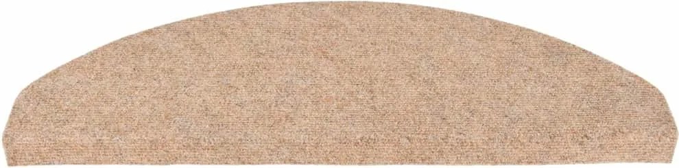 Samolepicí nášlapy na schody 15 ks 65x22,5x3,5 cm béžové 136394