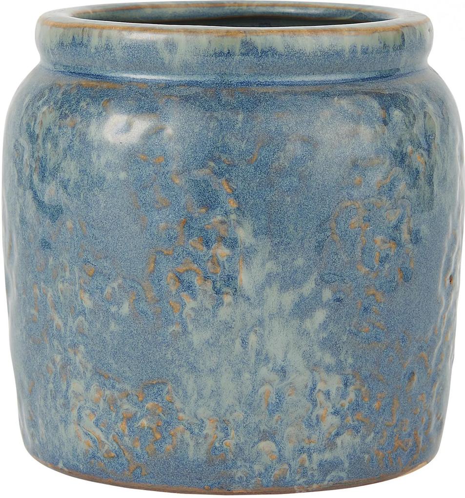 IB LAURSEN Obal na květináč Ocean Blue 12cm, modrá barva, keramika