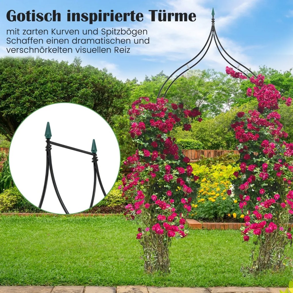 Costway Rose arch kovový zahradní oblouk v gotickém stylu oblouková růže