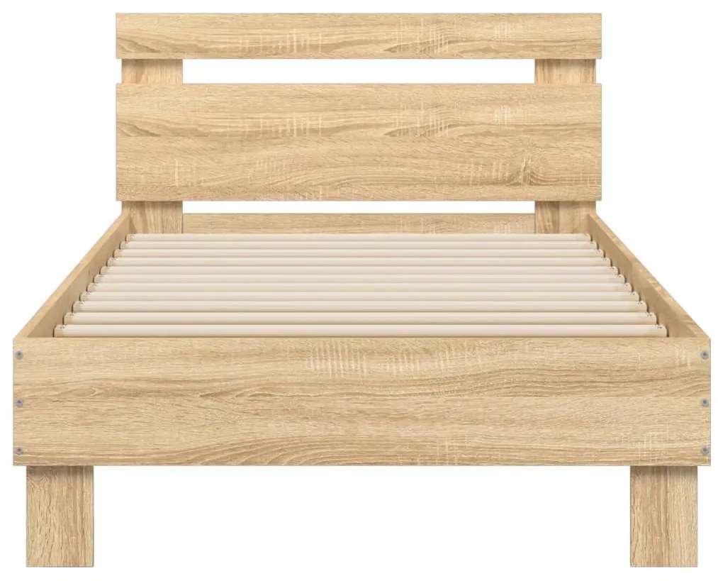 Rám postele s čelem dub sonoma 75 x 190 cm kompozitní dřevo