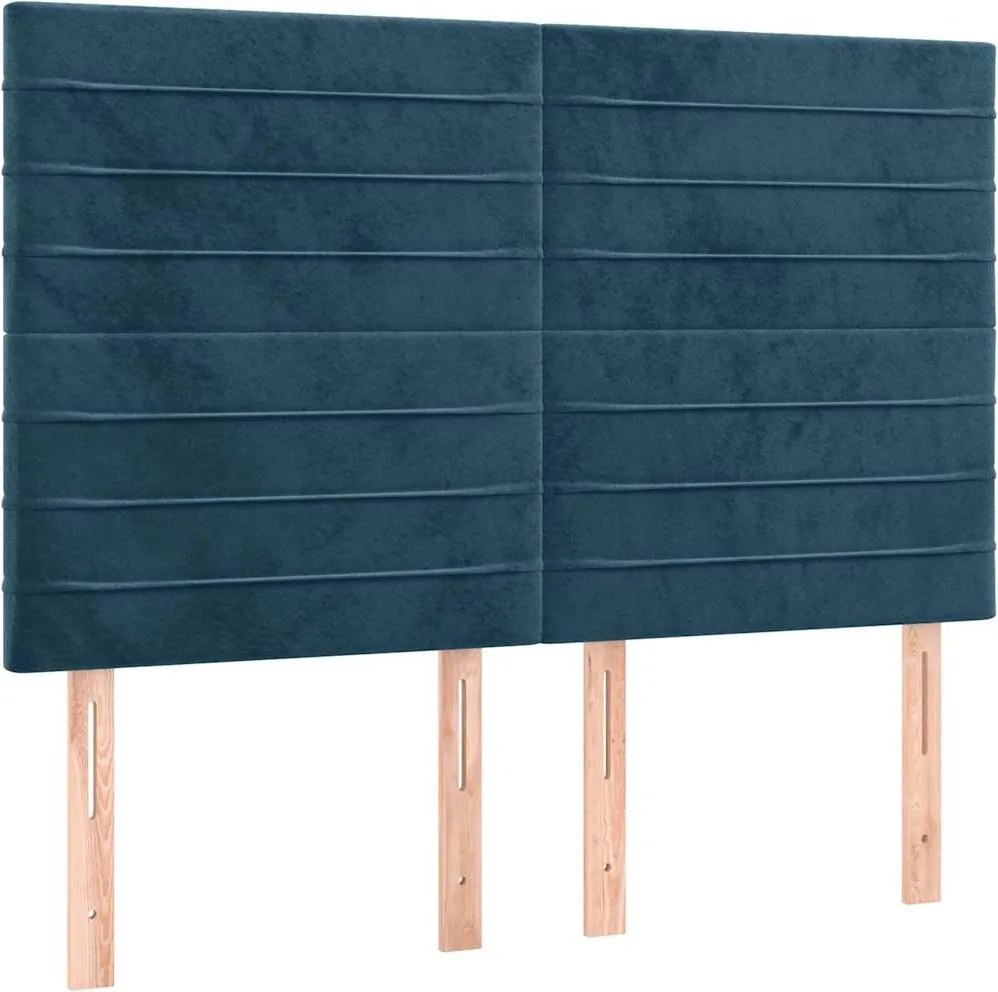 Box spring postel s matrací tmavě modrá 140x200 cm samet 3129277