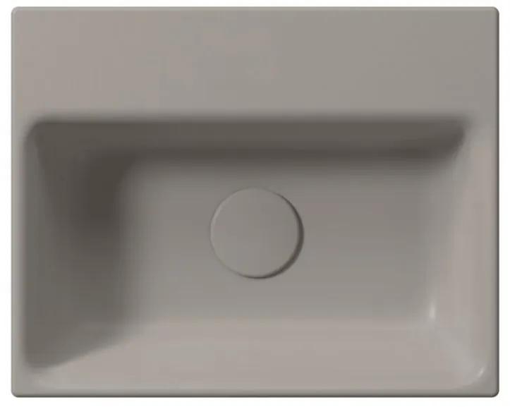 GSI NUBES keramické umývátko 40x32cm, bez otvoru, tortora mat 9684005