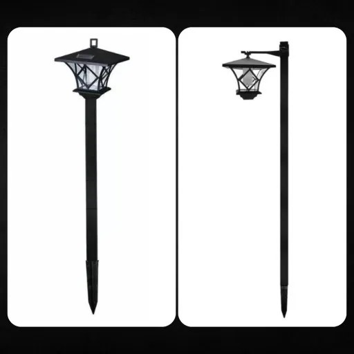 FlameGlow 155 cm – solární pochodňová lampa s 53 LED diodami a držákem na zeď nebo do země