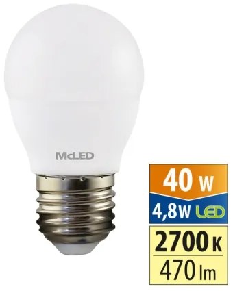 LED žárovka E27 McLED 4,8W (40W) teplá bílá (2700K) ML-324.033.87.0