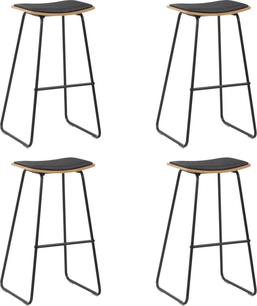 vidaXL Barové stoličky 4 ks ocel [3054558] Barva: Černá a hnědá