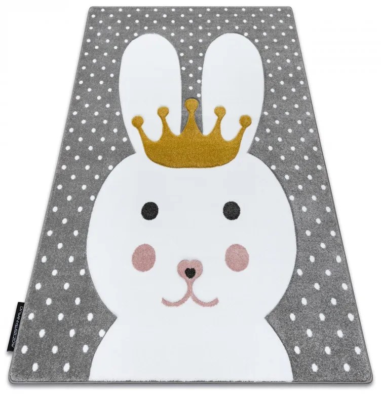 Dywany Łuszczów, Dětský kusový koberec Petit Bunny grey, 140x190, šedá, dětský pokoj