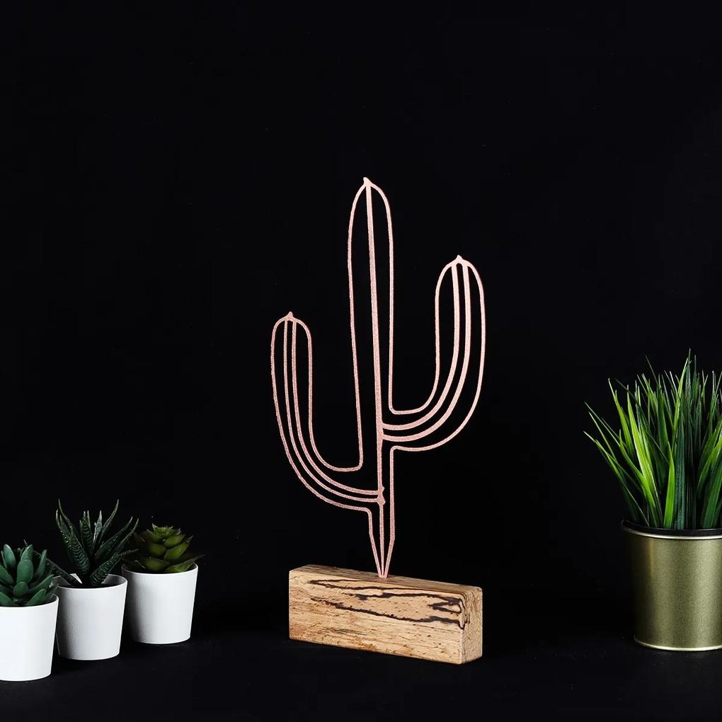 Kovová dekorace Cactus 37 cm bronzová