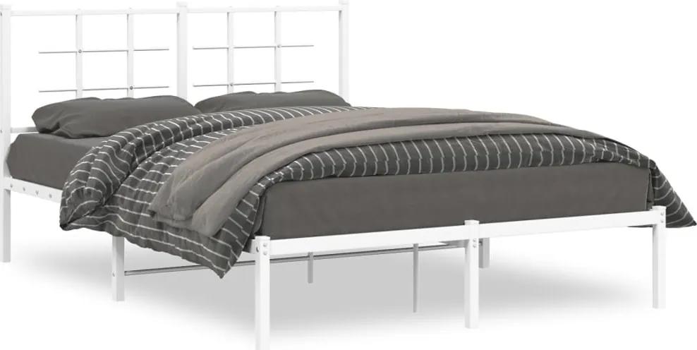 vidaXL Kovový rám postele s čelem 140 x 190 cm [355610] Barva: Černá