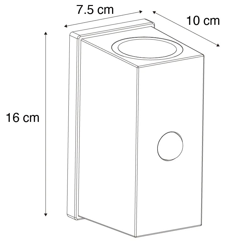 Nástěnná lampa černá 4-krokový senzor magnetická vč. LED dobíjecí - Baleno