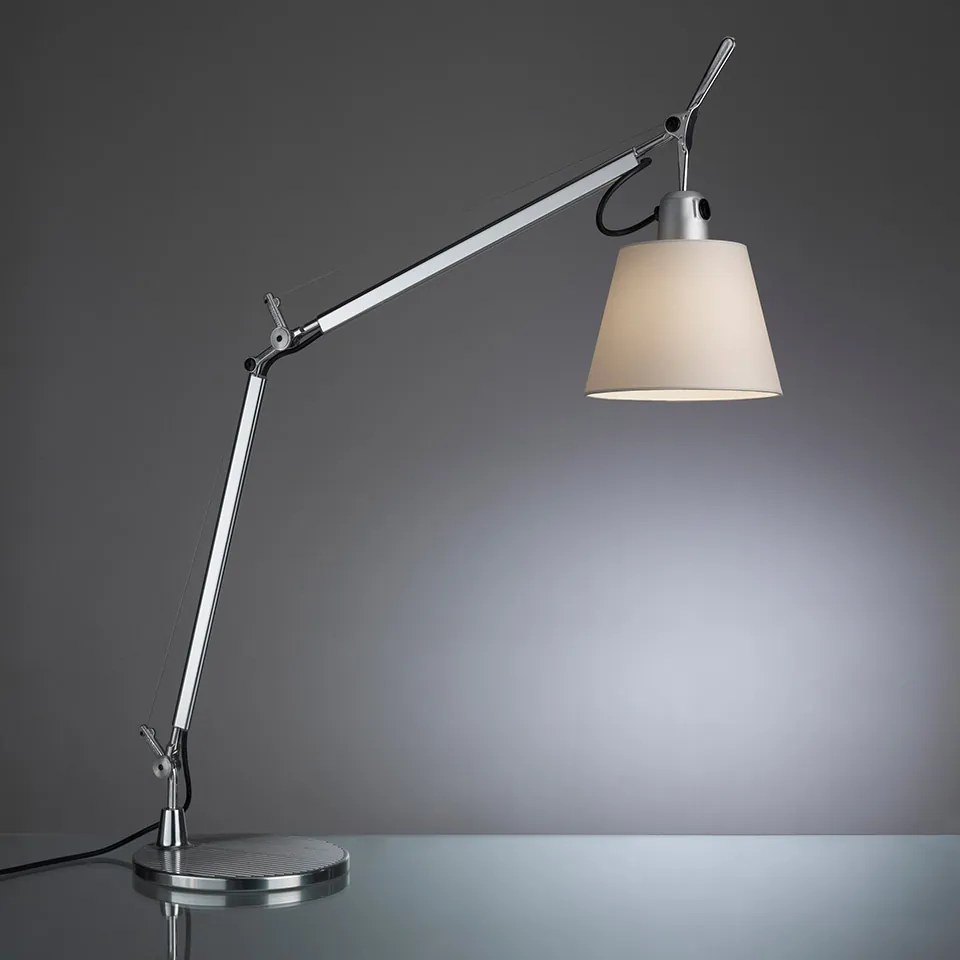 Artemide 0947010A + A004030 Tolomeo Basculante 180 Tavolo, stolní lampa s vypínačem, pergamenové stínítko, 1x46W E27, výška 65-108cm