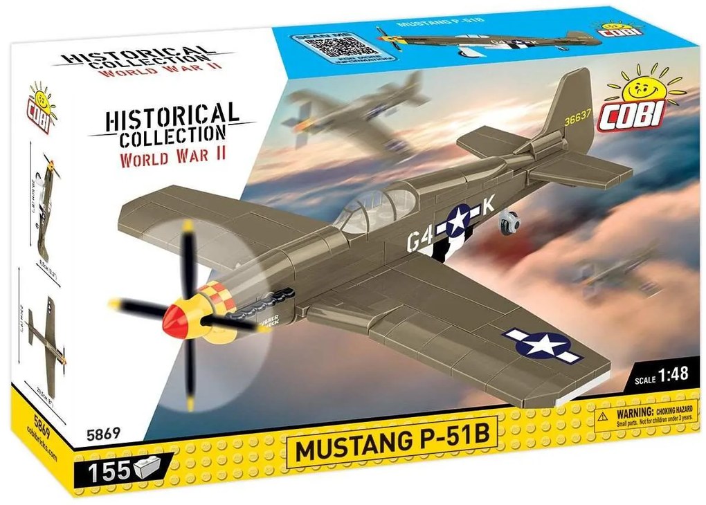 Cobi 5869 americký stíhací letoun north american p-51b mustang 1:48