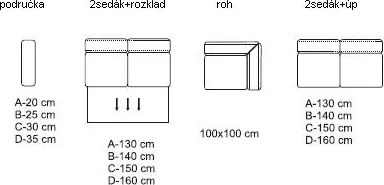 Rohová sedací souprava MODULO III