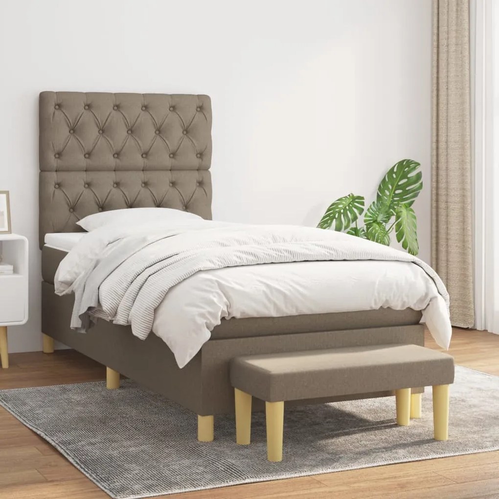 Box spring postel s matrací taupe 80x200 cm textil