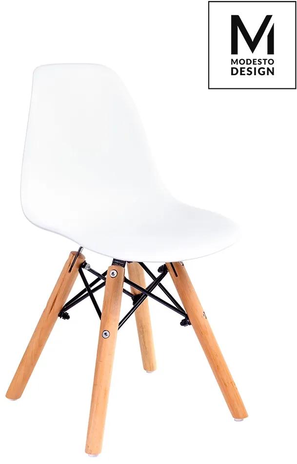 Dětská židle MODESTO JUNIOR DSW bílá - polypropylén, bukový základ