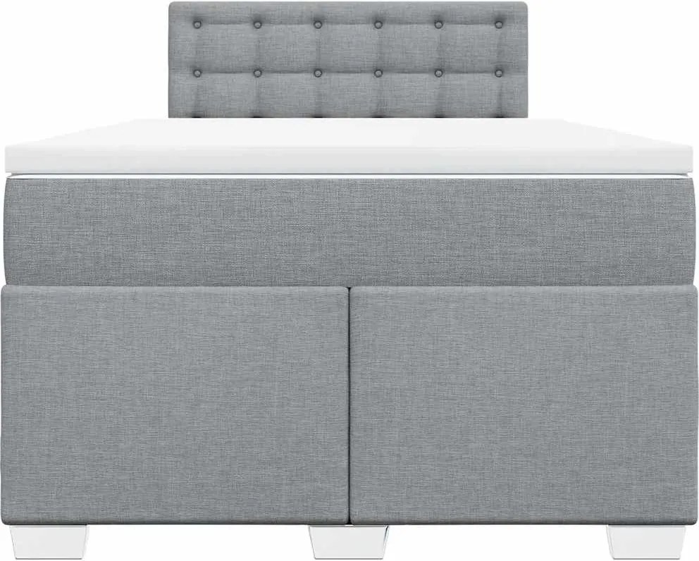 Box spring postel s matrací světle šedá 120x190 cm textil 3285841