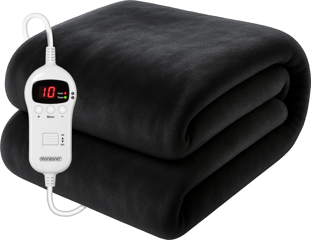 Vyhřívaná deka Coral fleece antracitová 180x130ccm