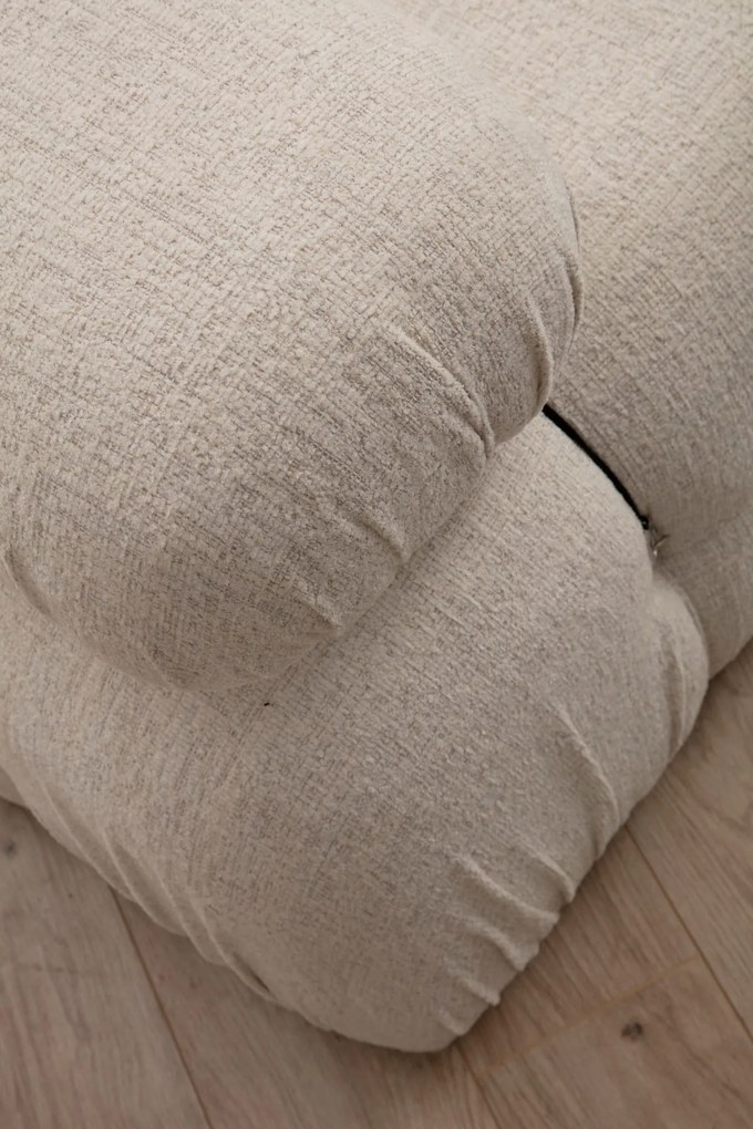 Atelier del Sofa Rohová sedací souprava Bubble Cream Bouclette L1-O1-1R-PUF, Krémová