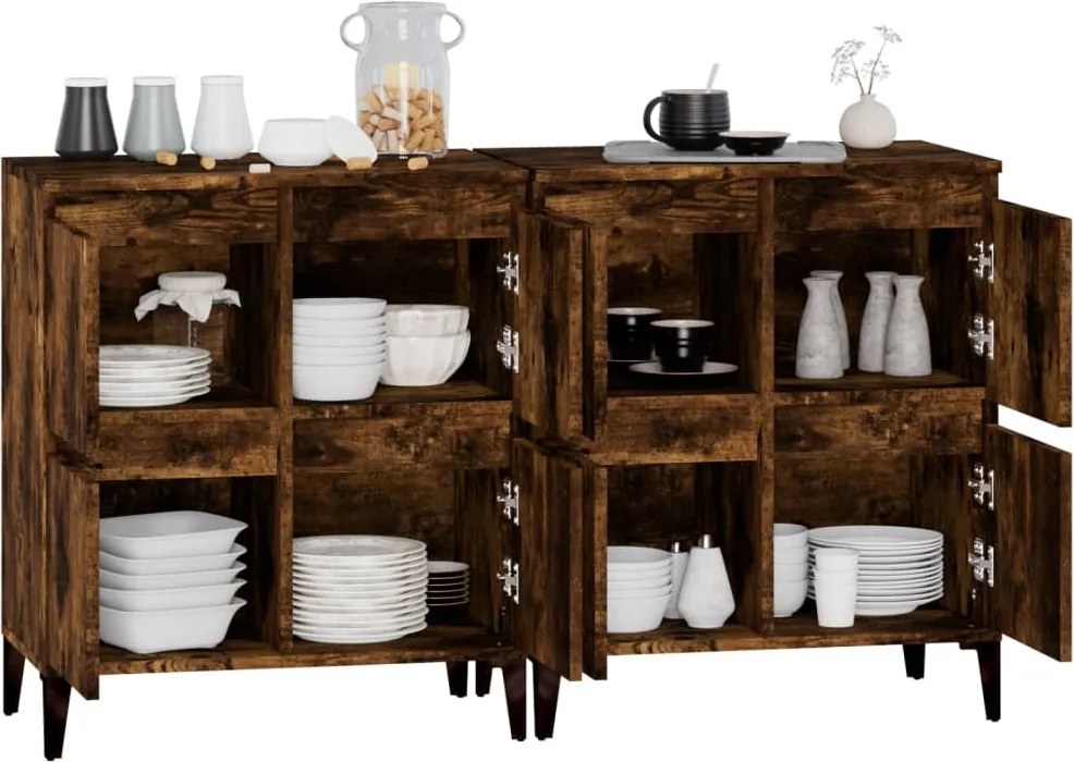 Příborníky 2 ks kouřový dub 60 x 35 x 70 cm kompozitní dřevo 3185764