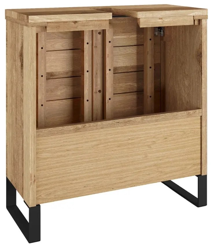 furniture-nabytek.cz - Masivní skříňka pod umyvadlo Sidora z divokého dubu, olejovaná, hnědá – 56×25×60 cm