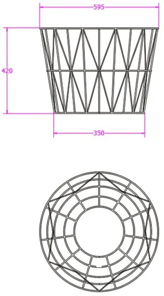 Podnož pro konferenční stolek STILO, 600 x 420 mm, černá